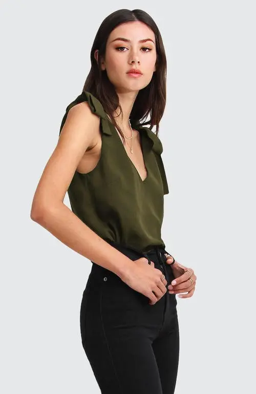 BELLE & BLOOM Feel For You V-neck Top - Military