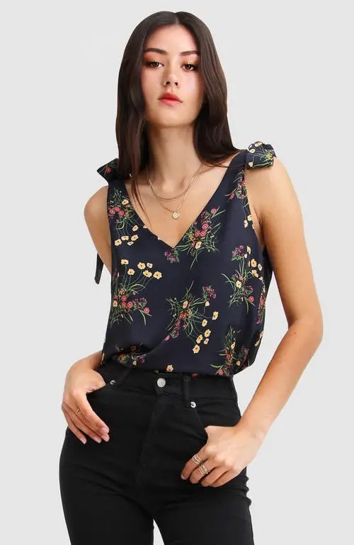 BELLE & BLOOM Feel For You V-neck Top - Navy