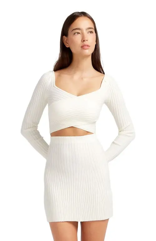 BELLE & BLOOM C'est Belle Knit Mini Skirt - Cream