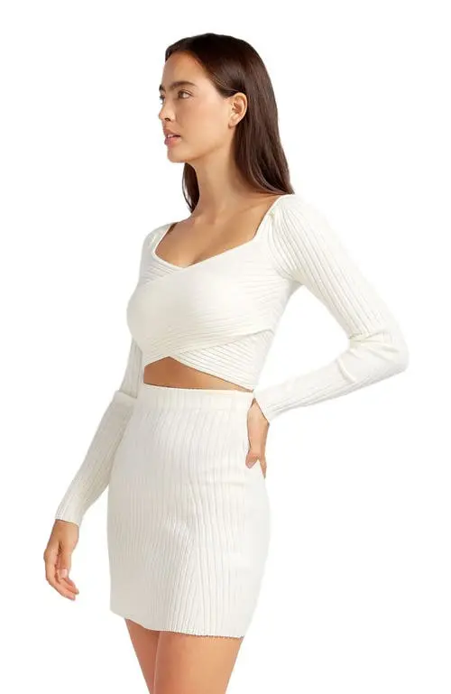 BELLE & BLOOM C'est Belle Knit Mini Skirt - Cream