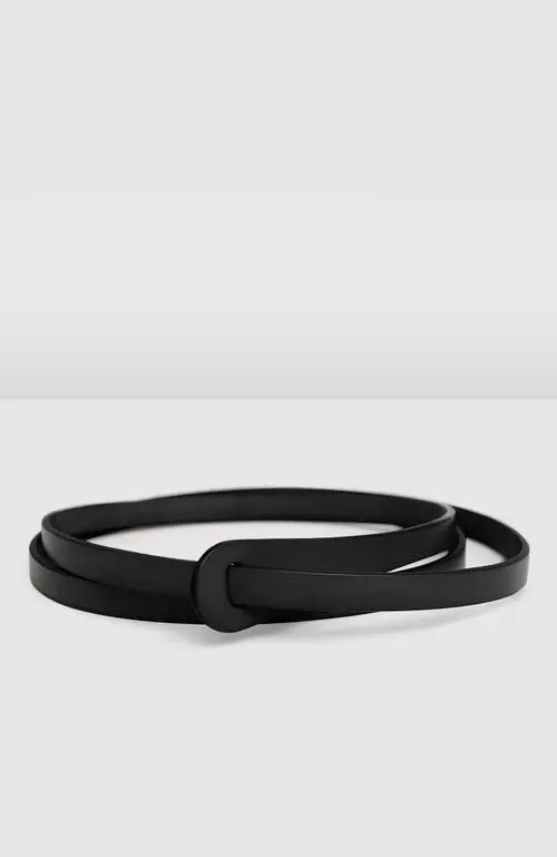BELLE & BLOOM Tie The Knot Leather Belt - Black