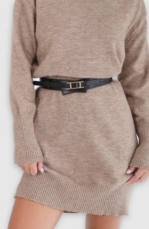 BELLE & BLOOM Just A Crush Leather Belt - Black