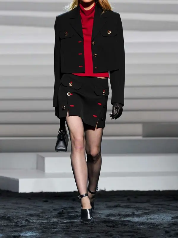 Versace Cropped Wool-gabardine Jacket