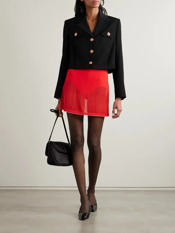 Versace Cropped Wool-gabardine Jacket