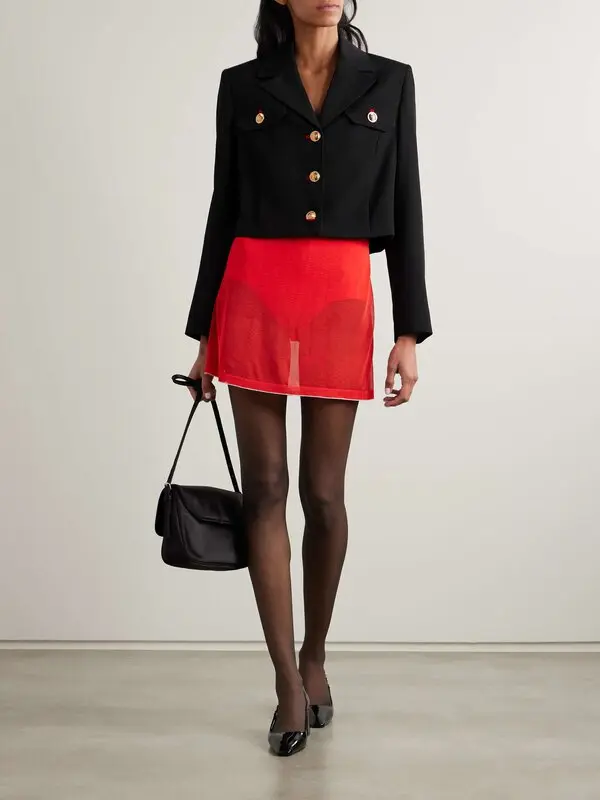 Versace Cropped Wool-gabardine Jacket