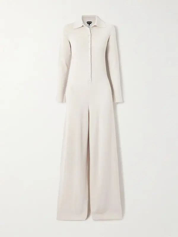 TOM FORD Cashmere And Silk-blend Jumpsuit - Ivory
