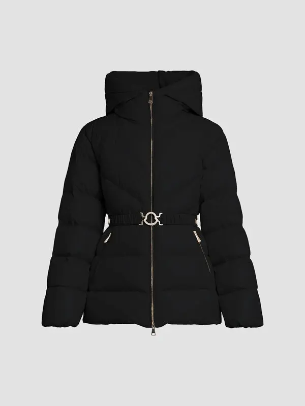 Moncler Brosse Belted Puffer Jacket - Black