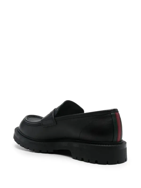 Gucci Gg Leather Loafers - Black