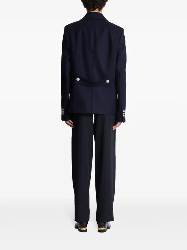 Balmain Double-breasted Coat - Blue