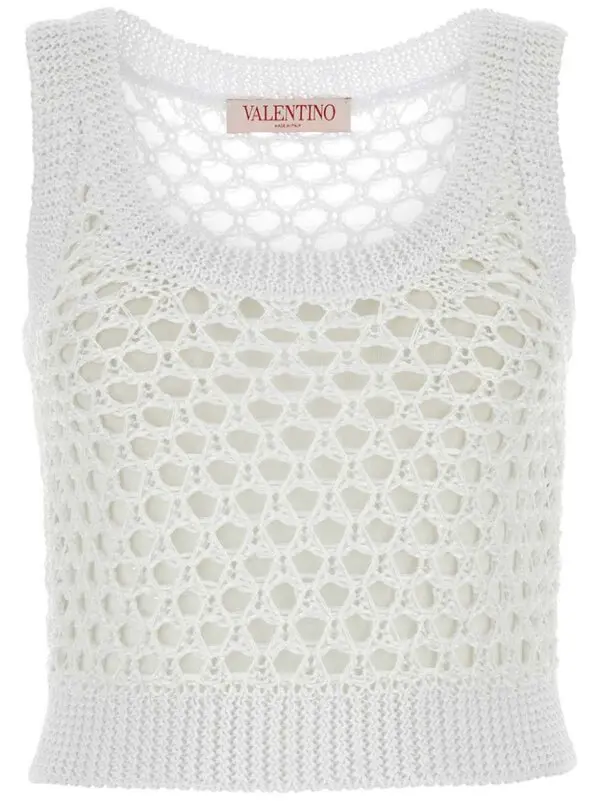 Valentino Garavani Cropped Knit Top - White