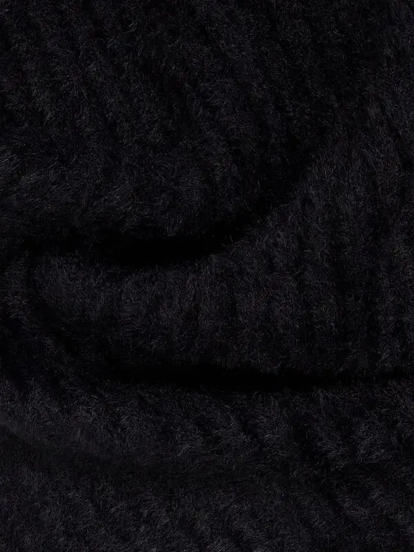Karl Lagerfeld Fluffy Embroidered-logo Scarf