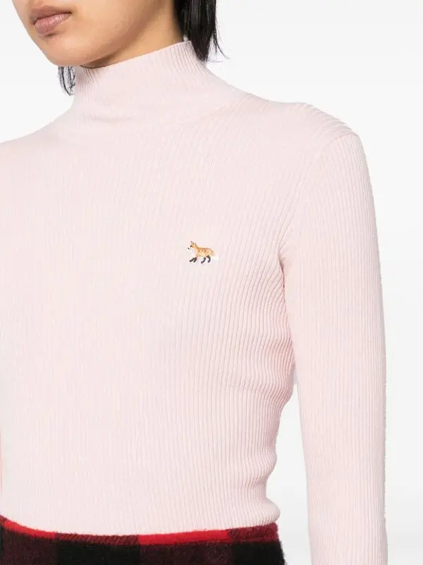 Maison Kitsuné Embroidered Logo Knitted Top