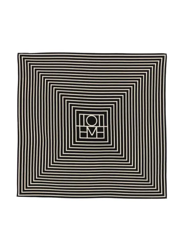 TOTEME Signature Monogram Silk Scarf - Black