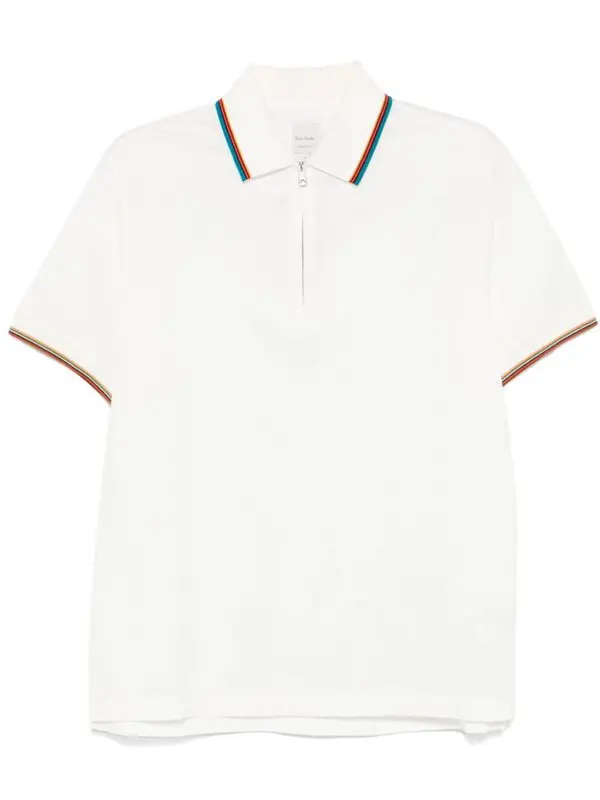 Paul Smith Stripe-trim Cotton Polo Shirt - White