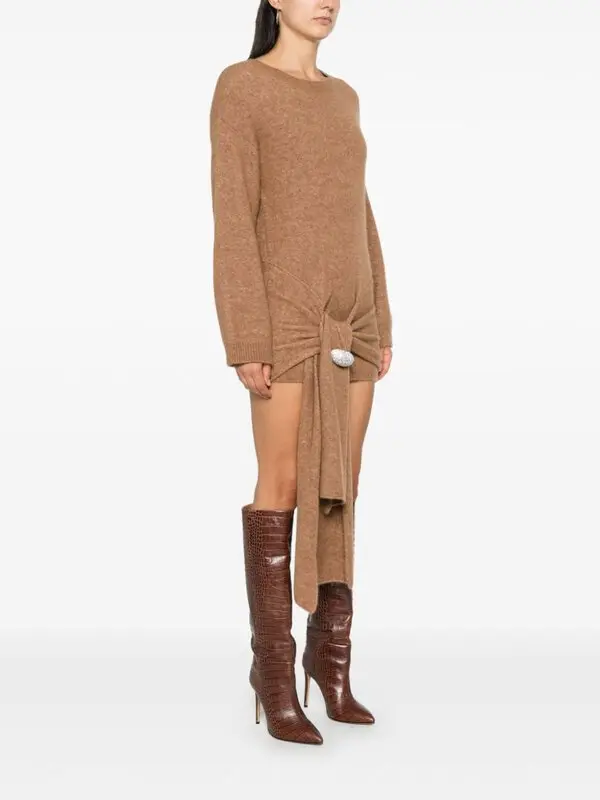 Giuseppe Di Morabito Brooch-detail Mini Dress - Brown