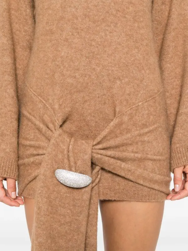 Giuseppe Di Morabito Brooch-detail Mini Dress - Brown