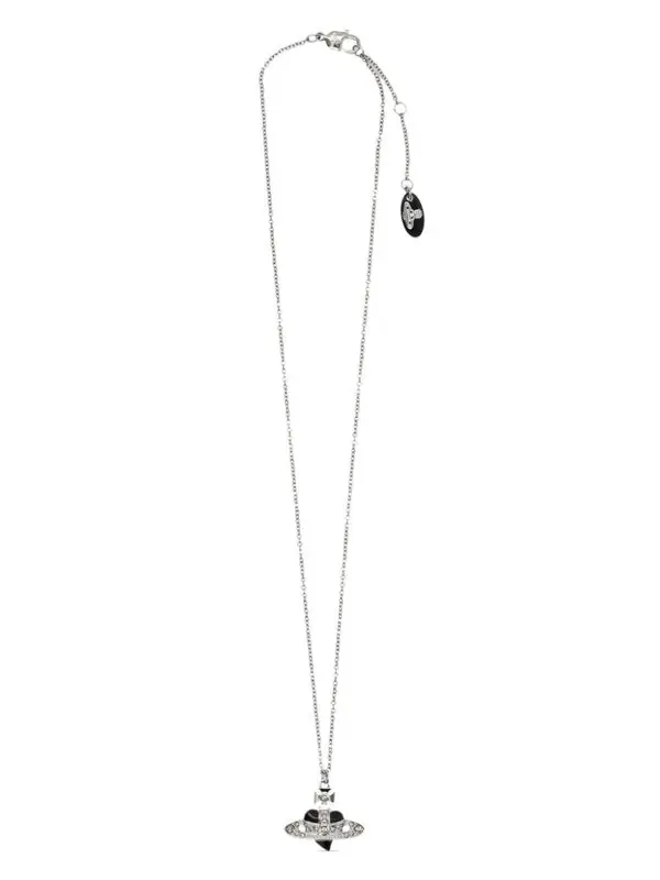 VIVIENNE WESTWOOD Diamante Heart Pendant Necklace - Silver
