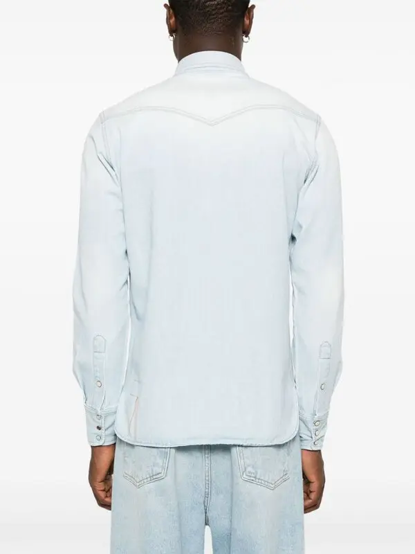 FORTELA Classic-collar Denim Shirt - Blue