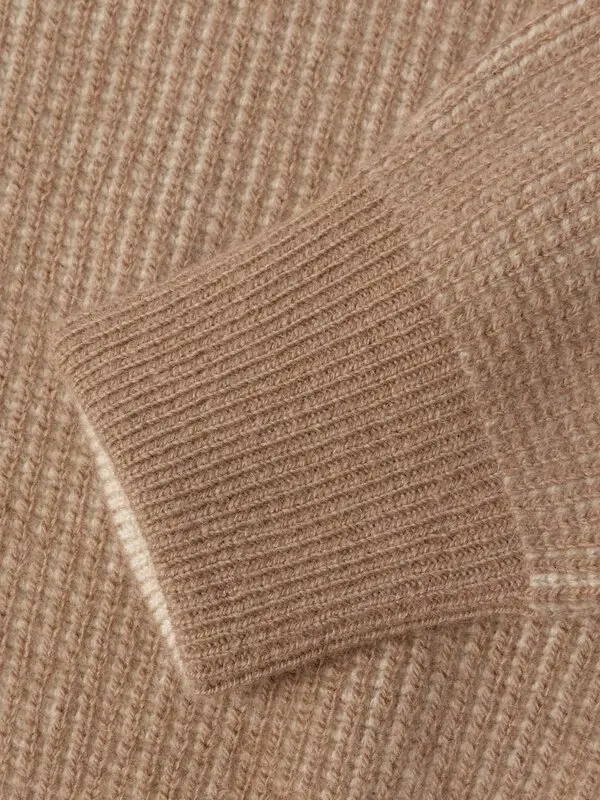Loro Piana Col D'olen Waffle-knit Camel Hair Sweater