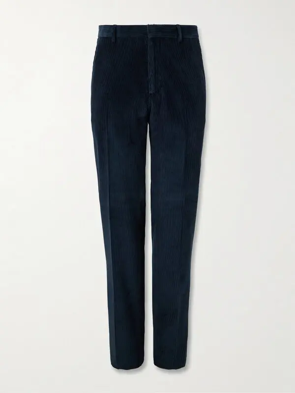Loro Piana Jarno Straight-leg Cotton-corduroy Trousers - Blue