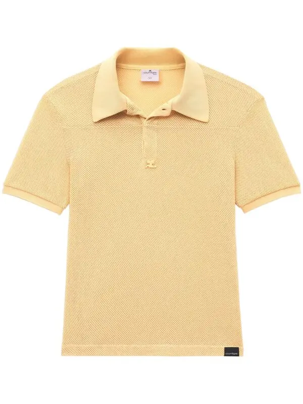 COURREGES Logo-patch Polo Shirt - Yellow