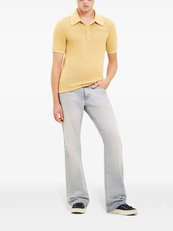 COURREGES Logo-patch Polo Shirt - Yellow