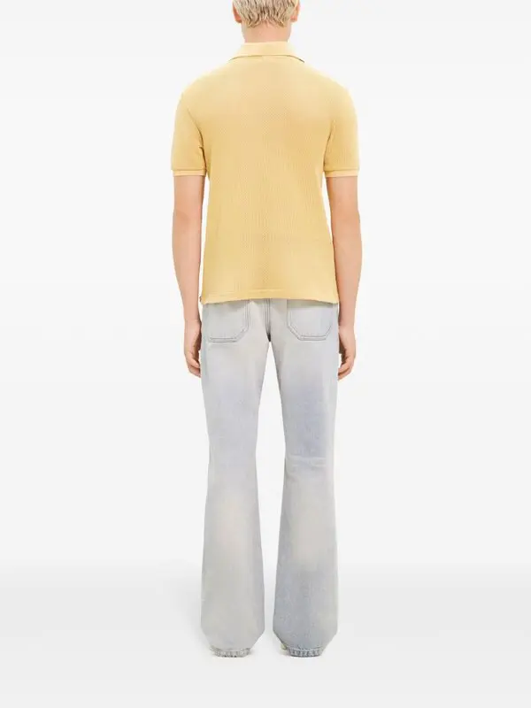 COURREGES Logo-patch Polo Shirt - Yellow