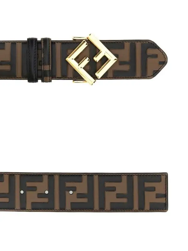 Fendi Ff Diamonds Reversible Belt - Brown | Editorialist display picture 1