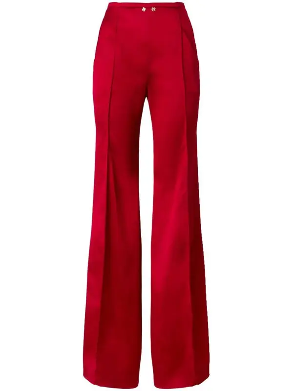 GENNY Satin-finish Flared Trousers