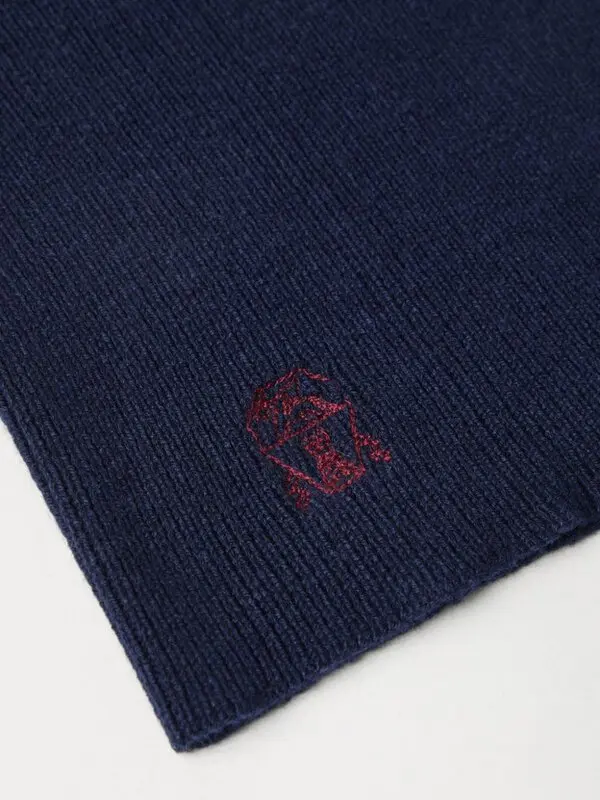Brunello Cucinelli Embroidered Cashmere Neck Warmer - Blue