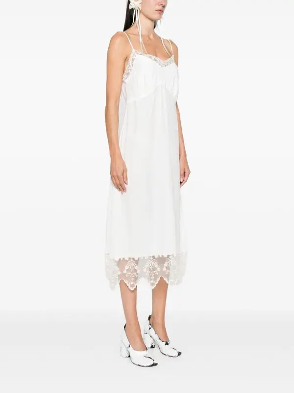 Simone Rocha Lace-trim Midi Dress - White