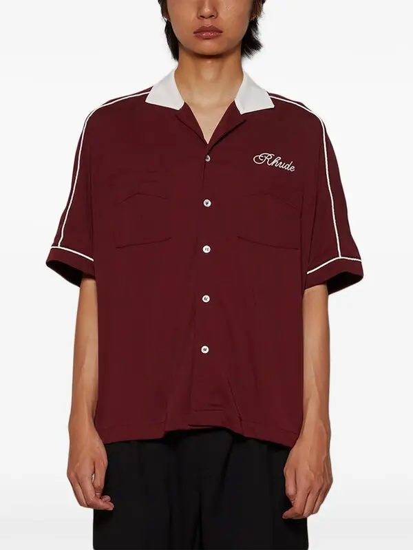 Rhude Chamonix Mont-blanc Bowling Shirt - Red