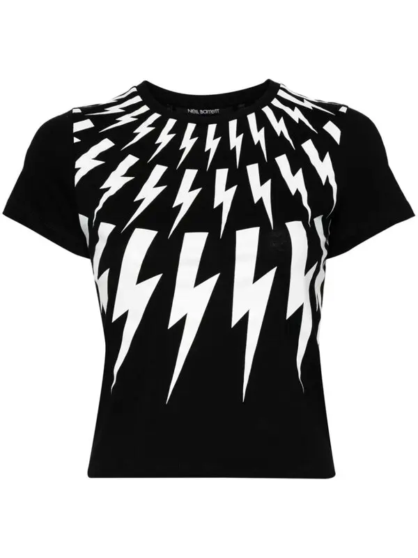 Neil Barrett Fair Isle Thunderbolt Print T-shirt