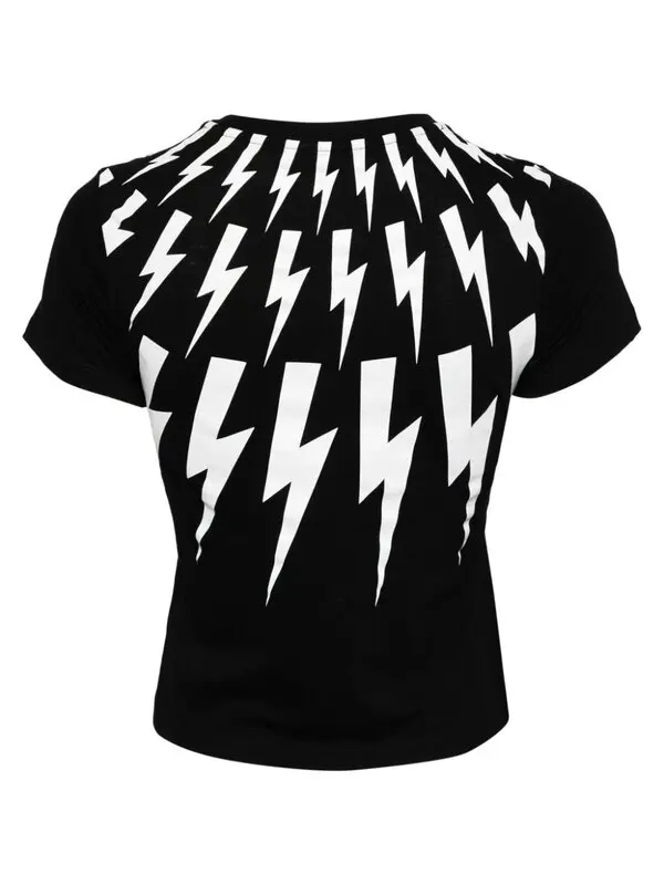 Neil Barrett Fair Isle Thunderbolt Print T-shirt