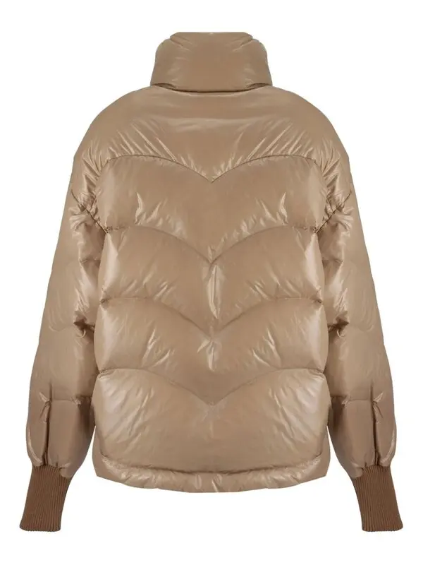 Khrisjoy Corazon Shiny Puffer Jacket - Neutrals