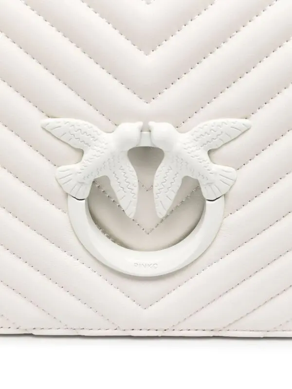 Pinko Love Click Classic Cross Body Bag - White