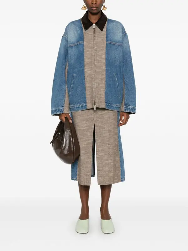Stella McCartney Tweed Denim Jacket - Blue