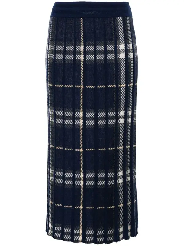 Eric Bompard Pleated Tartan Skirt