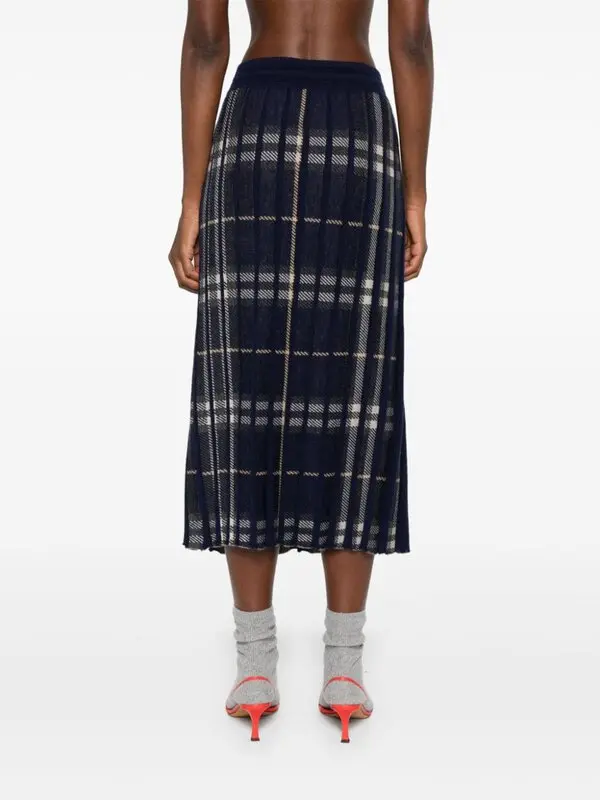 Eric Bompard Pleated Tartan Skirt