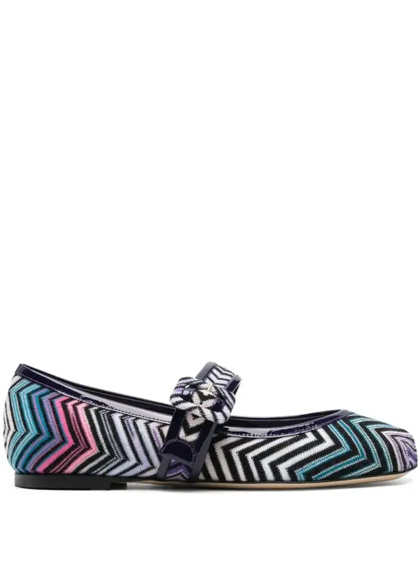 Missoni Zigzag-woven Ballet Flats - Purple