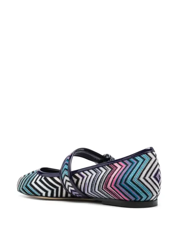 Missoni Zigzag-woven Ballet Flats - Purple