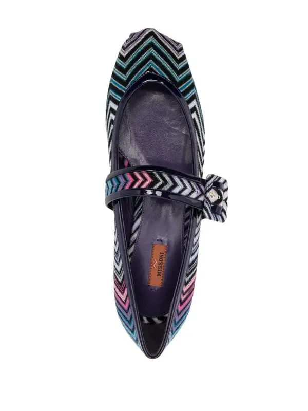 Missoni Zigzag-woven Ballet Flats - Purple