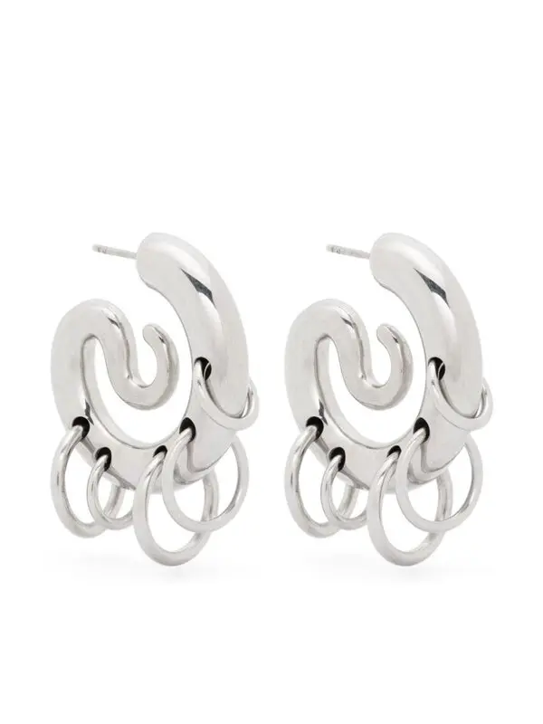 PANCONESI Pierced Serpent Hoop Earrings - Silver