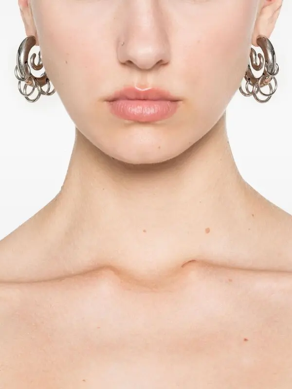 PANCONESI Pierced Serpent Hoop Earrings - Silver