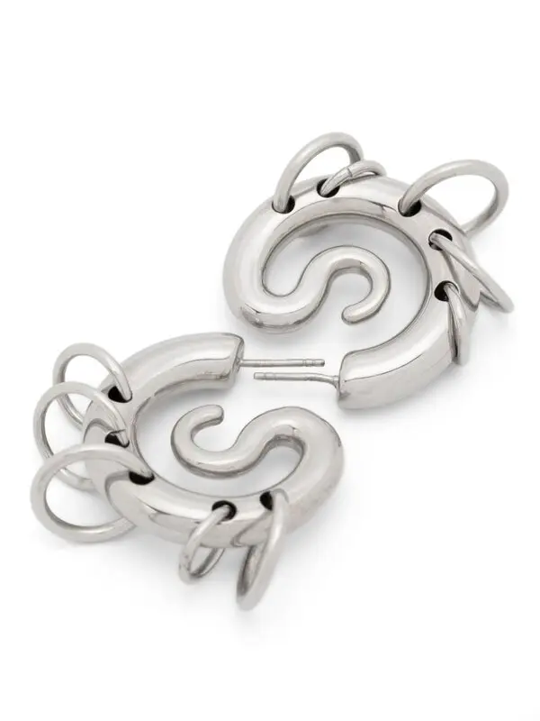 PANCONESI Pierced Serpent Hoop Earrings - Silver