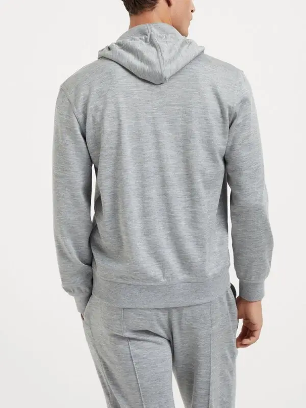 Brunello Cucinelli Drawstring Hooded Cardigan - Grey