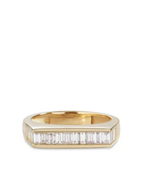 Jacquie Aiche 14kt Yellow Diamond Signet Ring - Gold
