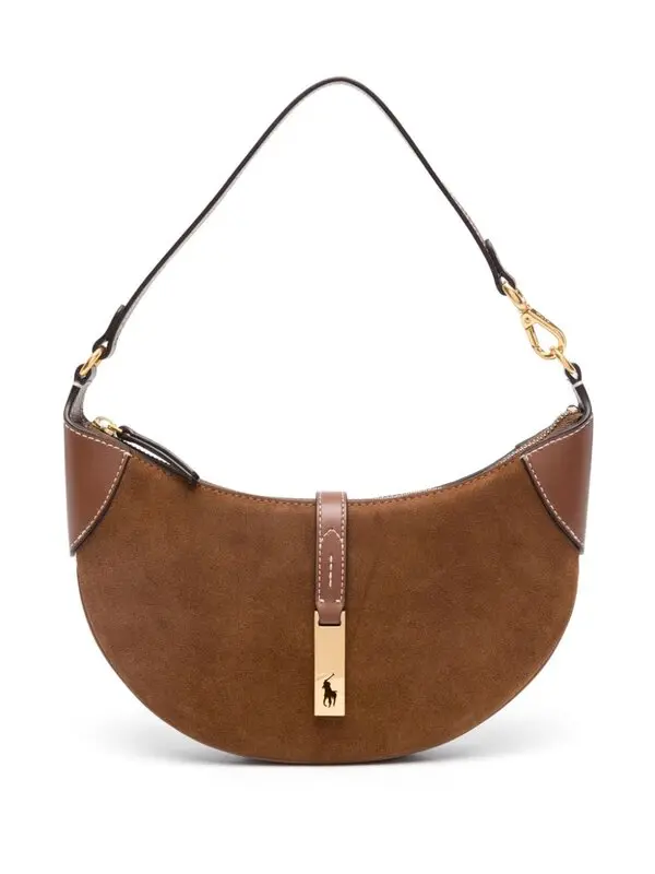 Polo Ralph Lauren Mini Polo Id Suede Shoulder Bag - Brown