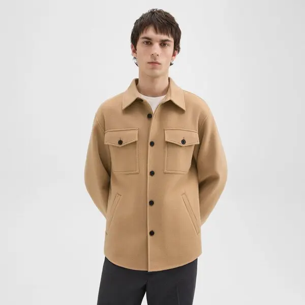 Theory Shirt Jacket In Double-face Wool-cashmere