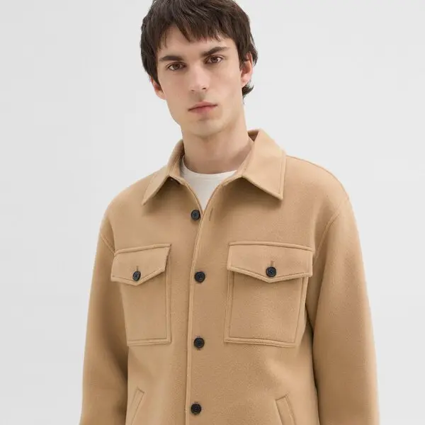 Theory Shirt Jacket In Double-face Wool-cashmere